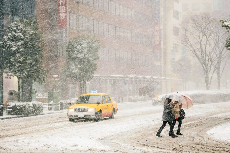 Snow Storm in Yokohama, Japan Editorial Image - Image of snowstorm ...