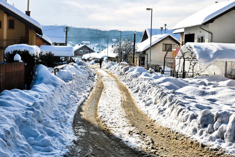 Snow on the Streets and Homes ! Stock Image - Image of nature, snow ...