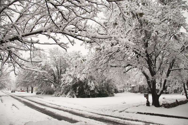 Snow in the Suburbs stock photo. Image of mailbox, suburb - 13316336