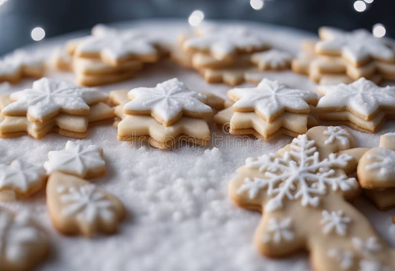 Snow Sugar Cookies Biscuit for Holidays Stock Illustration ...