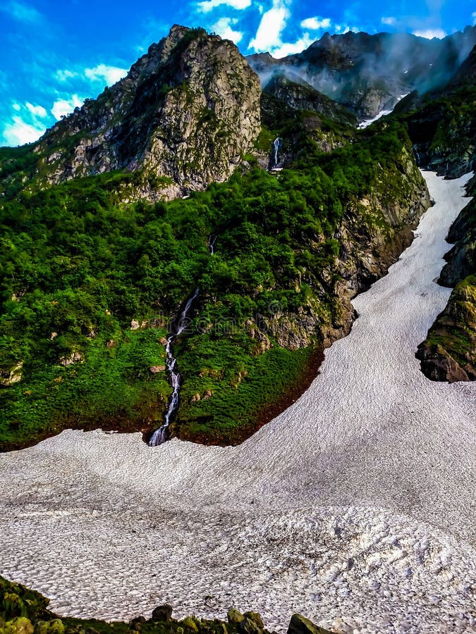 Snow in summer stock photo. Image of snow, georgia, snowy - 110988340