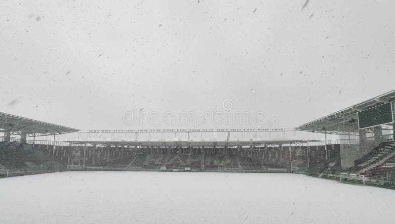 Snow on Superbet Arena Giulesti Stadium Stock Image - Image of stadium ...