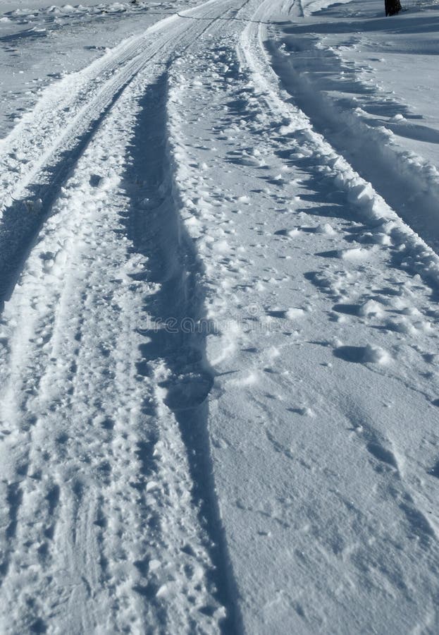Snow surface detail stock image. Image of trace, blue - 233704629