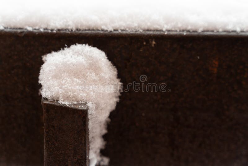 Snow on the Surface of the Metal Structure Stock Photo - Image of metal ...
