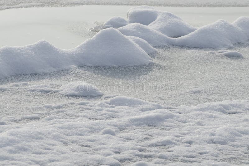 Snow on the Surface of the River Stock Image - Image of outdoor, cold ...