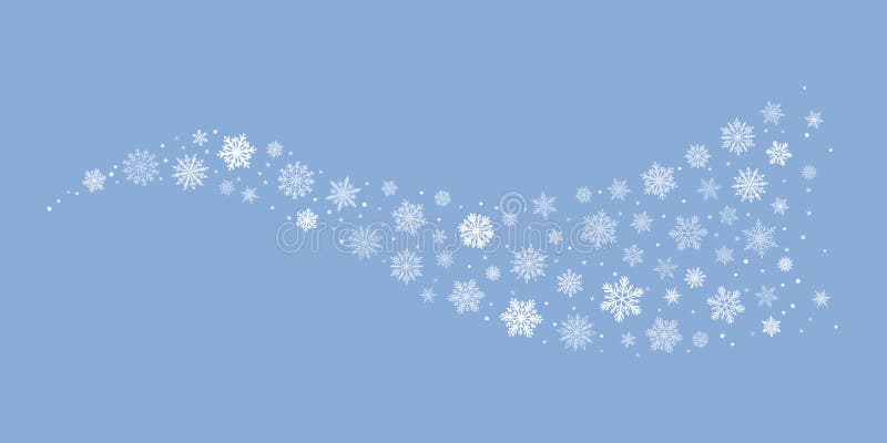 Snow Swirl, Decorative Snowflake Vector Banner, Snowstorm Wave Design ...
