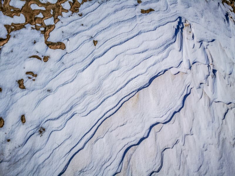 Snow on Swollen Sand Dunes in the Beach Stock Image - Image of snow ...
