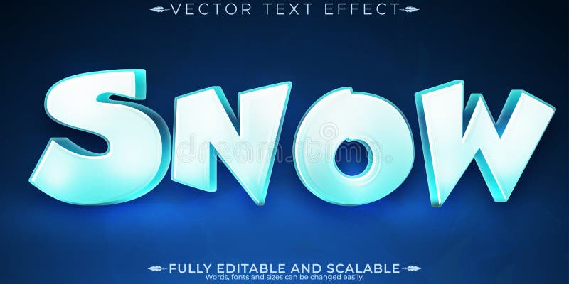 Snow Text Effect, Editable Frozen and Cold Text Style Stock Vector ...