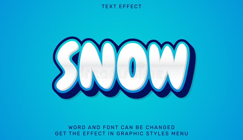 Snow Text Effect Template in 3d Design Stock Vector - Illustration of ...