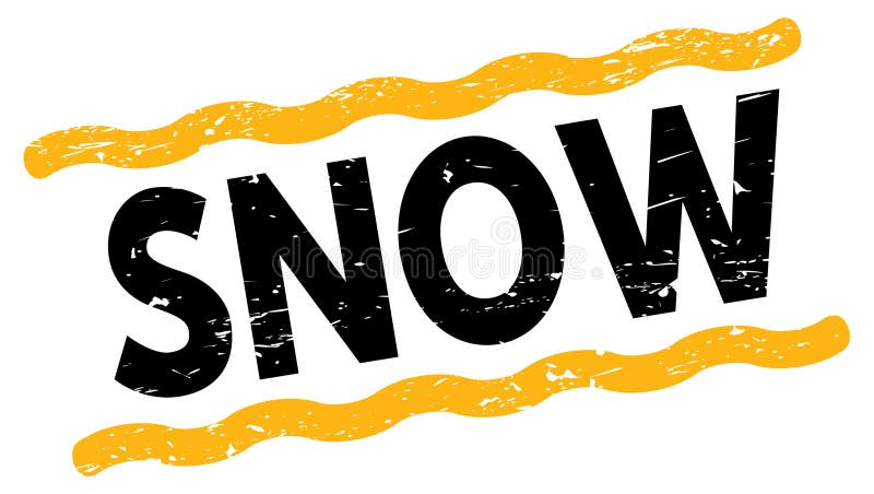 SNOW Text on Yellow-black Lines Stamp Sign Stock Illustration ...