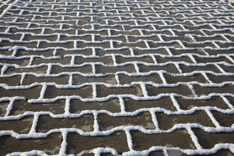 Snow Texture on Paving Slab Stock Image - Image of footpath, texture ...