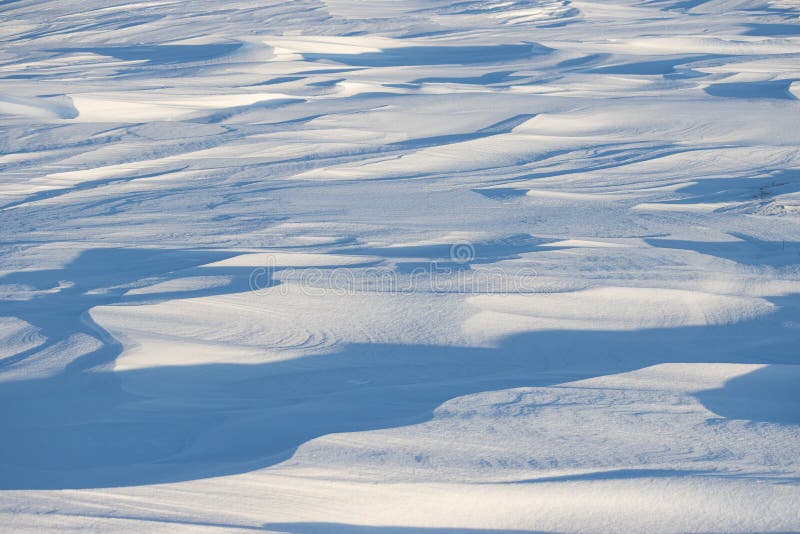 Snow Texture. Wind Sculpted Patterns on Snow Surface Stock Image ...