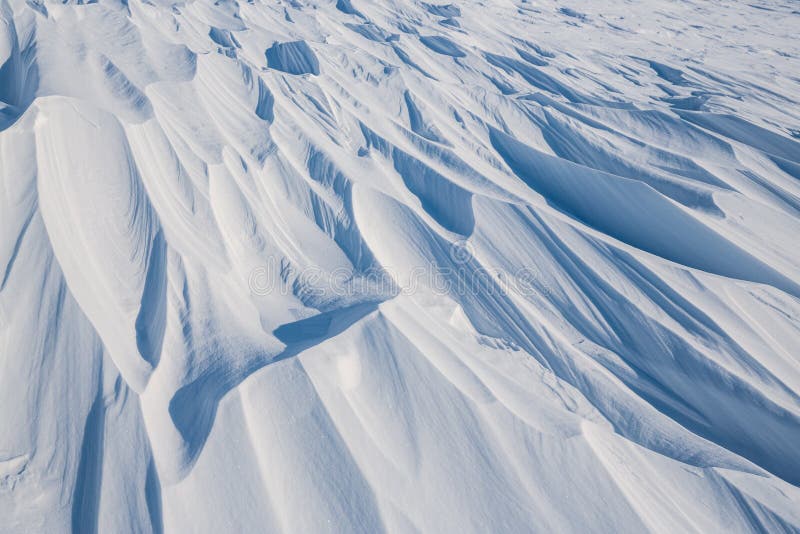 Snow Texture. Wind Sculpted Patterns on Snow Surface Stock Photo ...