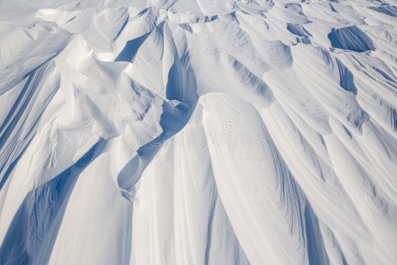 Snow Texture. Wind Sculpted Patterns on Snow Surface Stock Image ...