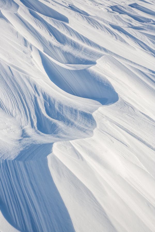 Snow Texture. Wind Sculpted Patterns on Snow Surface Stock Photo ...