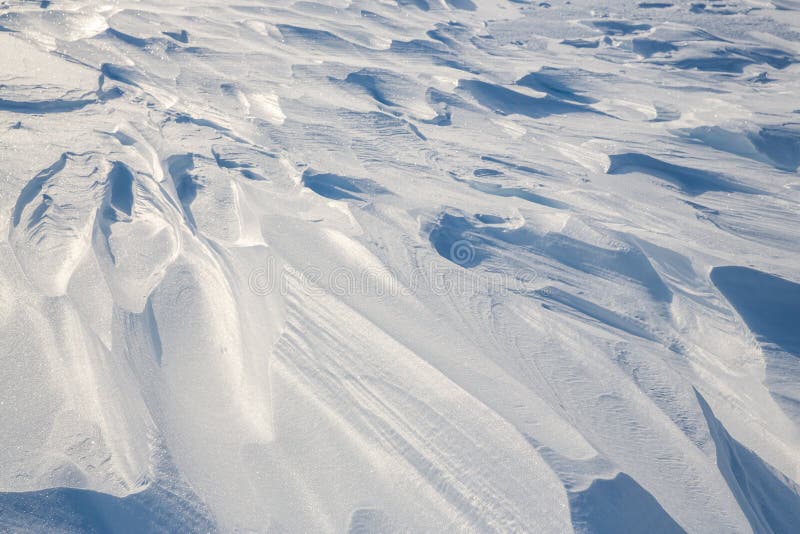 Snow Texture. Wind Sculpted Patterns on Snow Surface Stock Photo ...