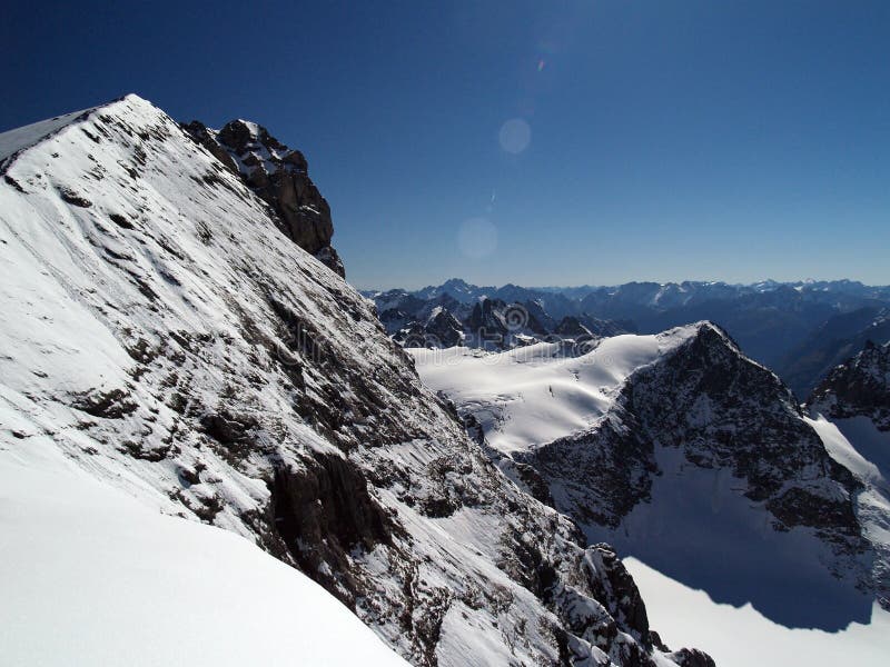 Snow on Titlis mountain stock photo. Image of peak, slope - 1496580