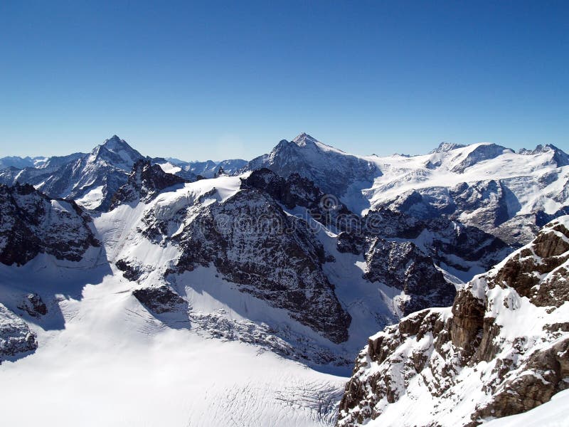 Snow on Titlis mountain stock photo. Image of peak, europe - 1496584