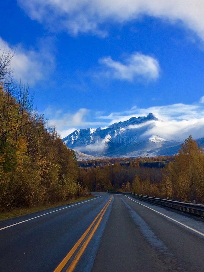 Anchorage Alaska during the Fall Stock Image - Image of alaska, highway ...