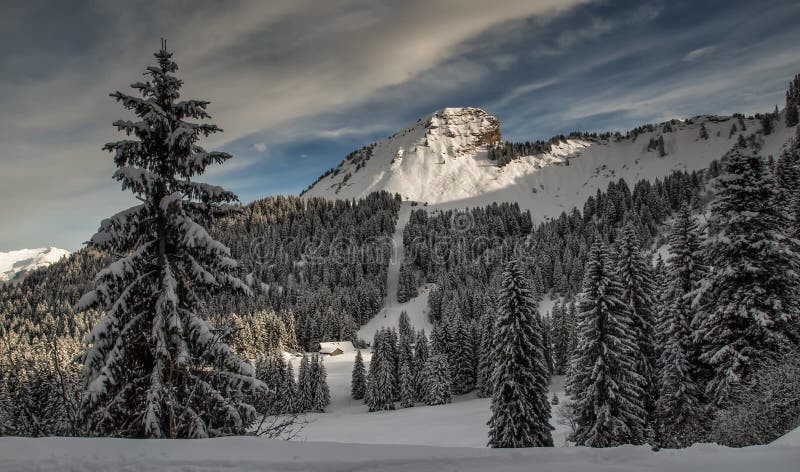 Snow on the Top of a Mountain Stock Photo - Image of landscape, height ...