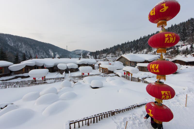 The snow town stock photo. Image of landscape, frozen - 29270600