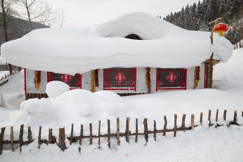 The snow town stock image. Image of architectural, heilongjiang - 29271457