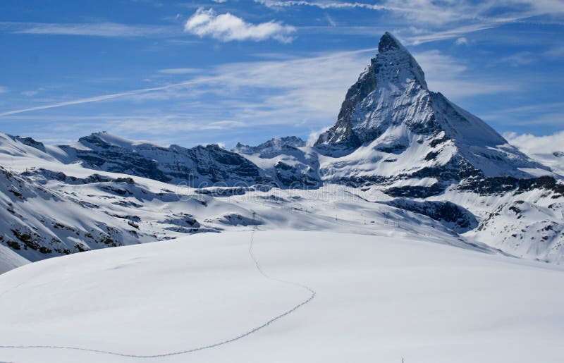 Cable car and Matterhorn stock photo. Image of europe - 8770552