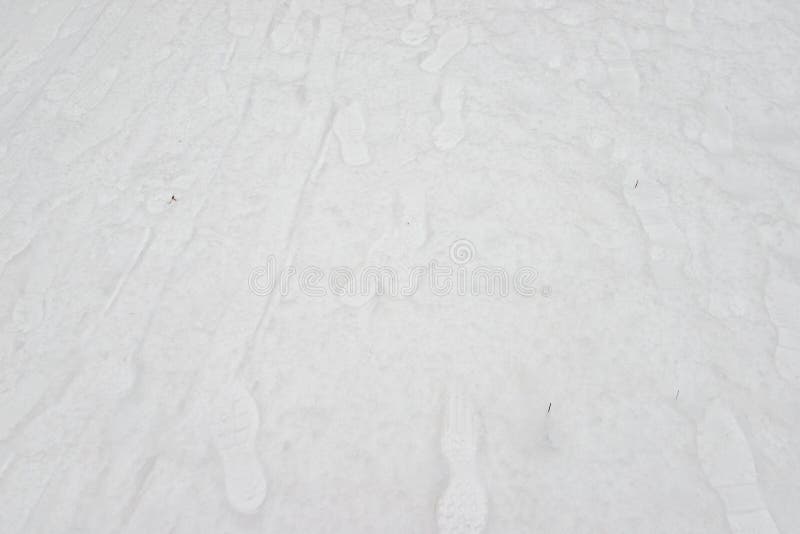 Snow Tracks Human Foot Steps in Fresh Stock Illustration - Illustration ...