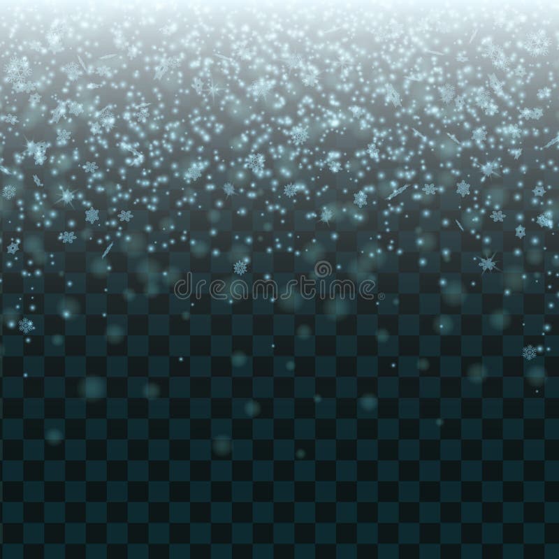 Snow on Transparent Background. Winter Snowfall Stock Vector ...