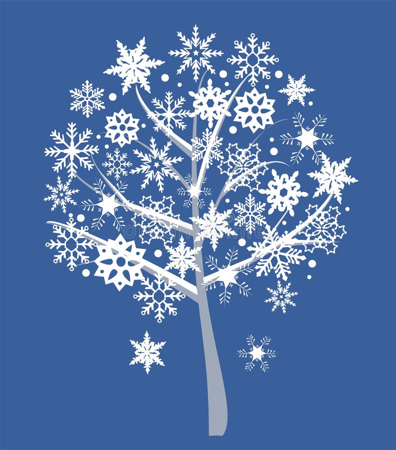 Snow tree stock vector. Illustration of graphic, frost - 12046177