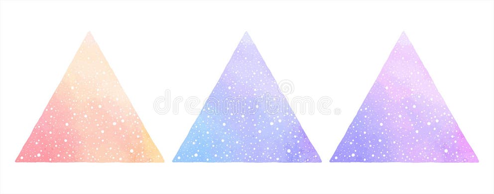 Watercolor Vector Triangles with Falling Snow Texture Stock Vector ...