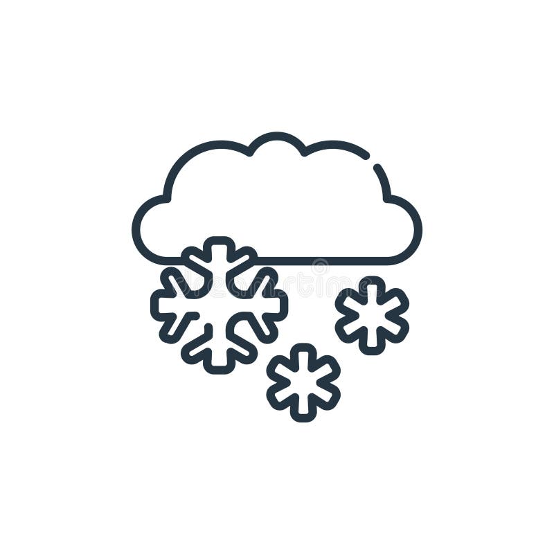 Snow Vector Icon Isolated on White Background. Outline, Thin Line Snow ...