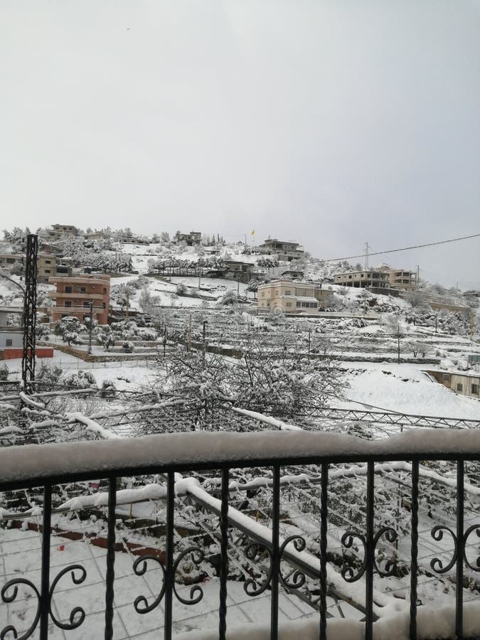 Hut in Snow, Lebanon stock image. Image of quiet, mountains - 107073245