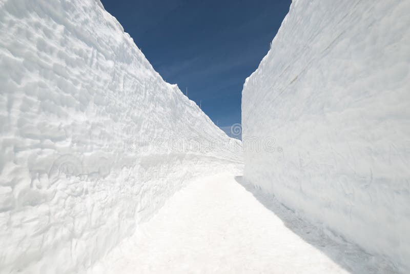 Snow wall stock image. Image of toyama, winter, nature - 57068819