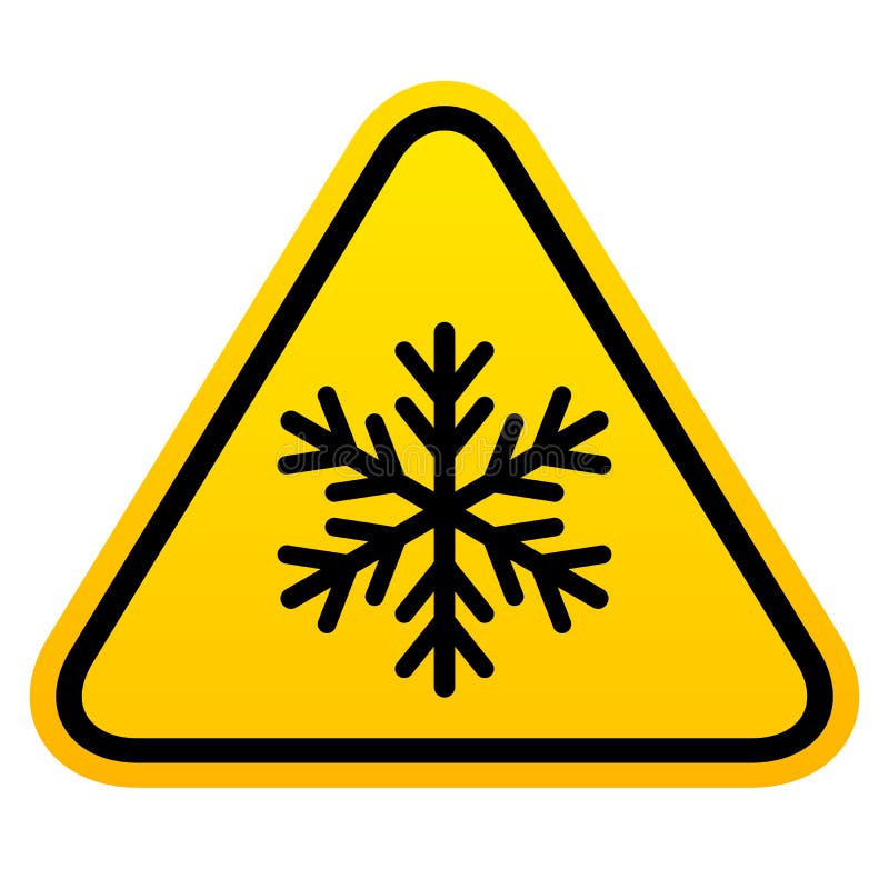 Snow Warning Sign, Weathered with Snowflaces. Vector Illustration. Red ...
