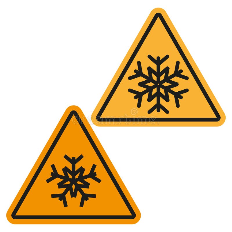 Snow Warning Sign. Risk of Ice Warning Symbol Set. Vector Illustration ...