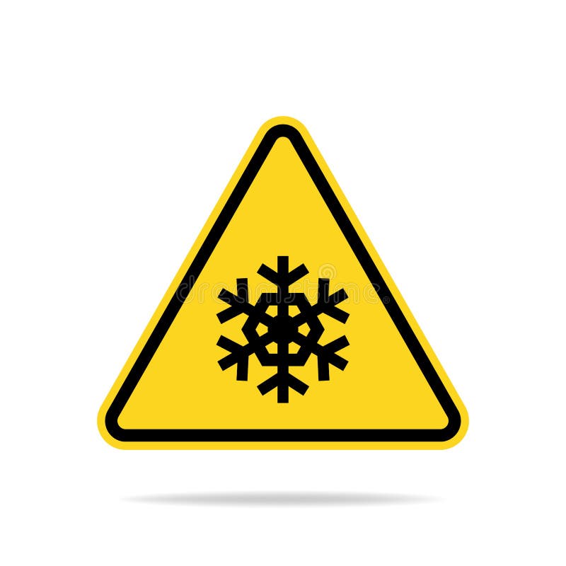 Snow Warning Sign. Triangle Snow Warning Sign. Vector Illustration ...