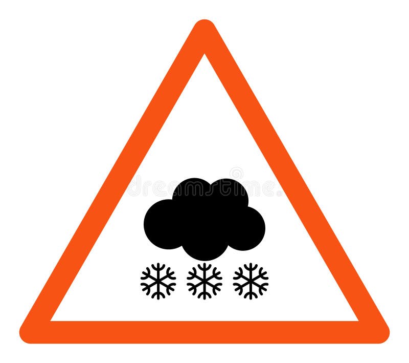 Snow warning sign stock illustration. Illustration of safety - 12765914