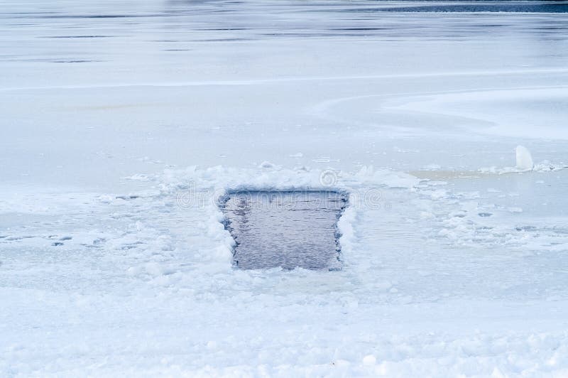 Snow water hole stock image. Image of frozen, bizarre - 65716129