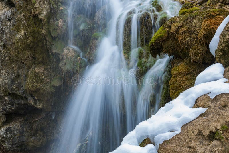 Snow Water and Waterfall Environment Stock Photo - Image of month ...
