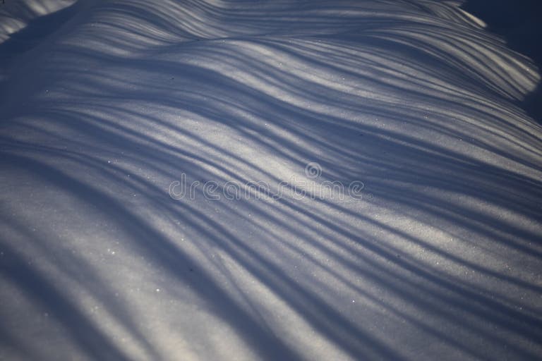 Snow Wave. Shadows on the Snow. Lines on a Wavy Surface Stock Photo ...