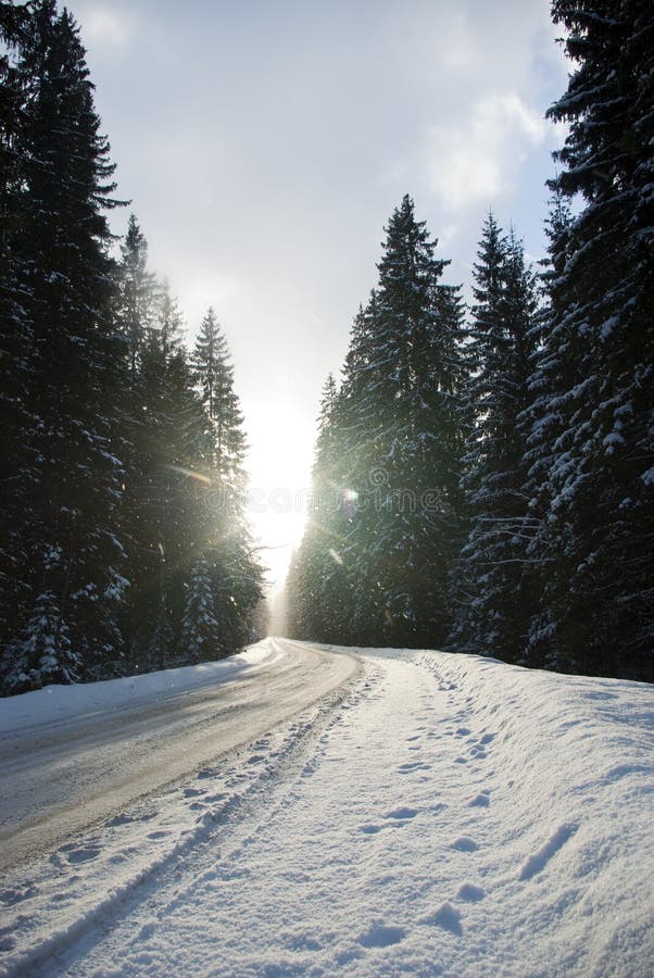 Snow way stock image. Image of landscape, blue, scene - 17674969