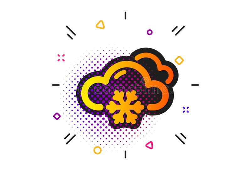 Snow Weather Forecast Icon. Clouds with Snowflake Sign. Cloudy Sky ...