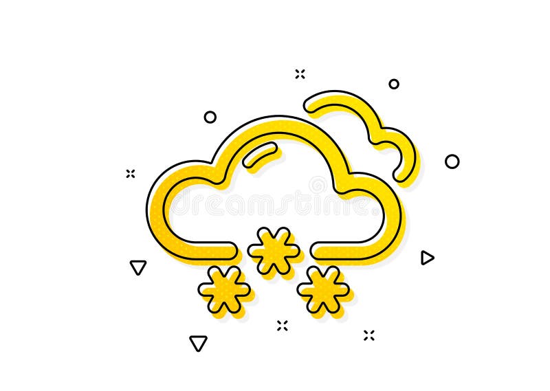 Snow Weather Forecast Icon. Clouds with Snowflake Sign. Cloudy Sky ...