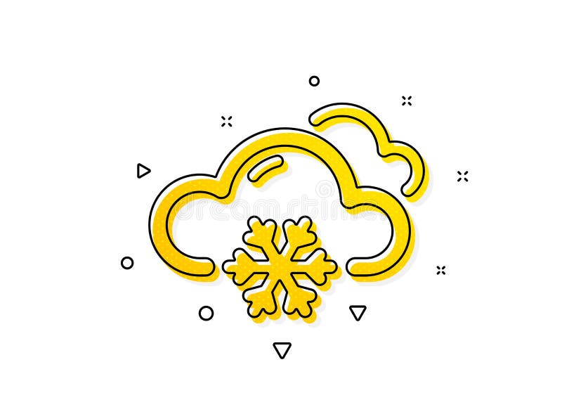 Snow Weather Forecast Icon. Clouds with Snowflake Sign. Cloudy Sky ...