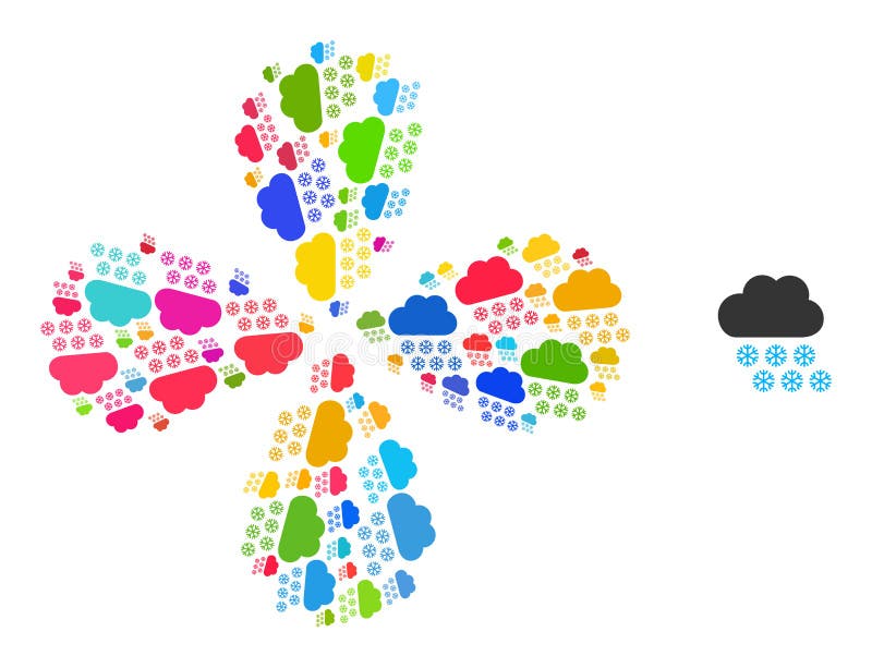 Snow Weather Icon Multicolored Curl Flower Shape Stock Vector ...