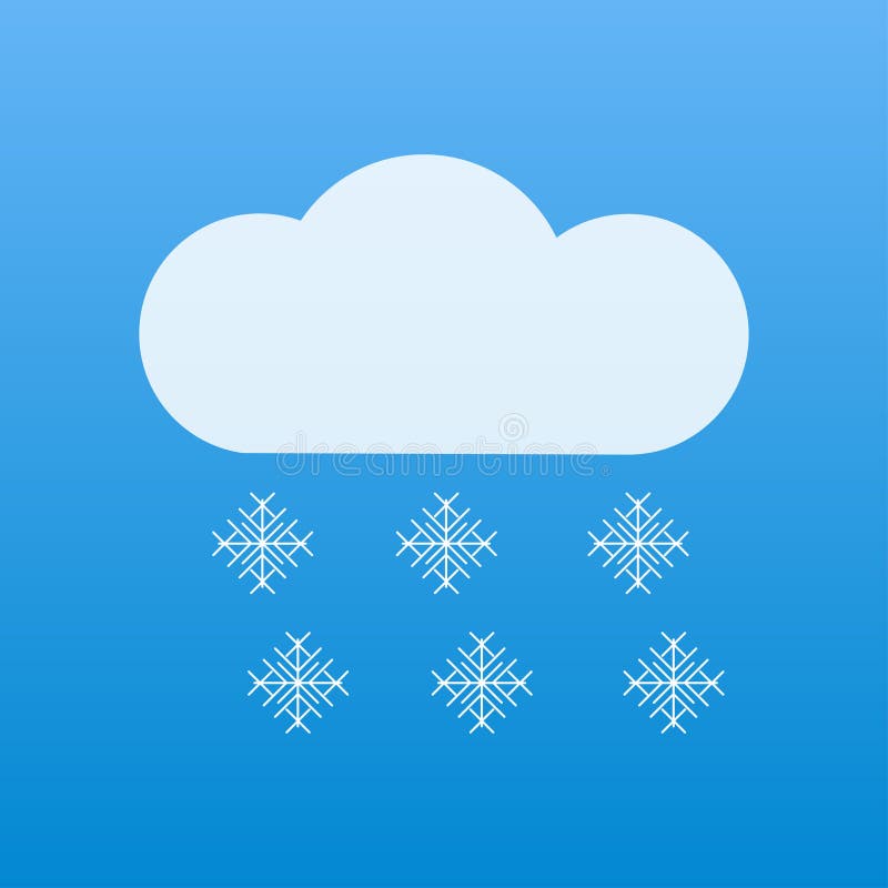 Snow Weather Icon Snowflakes Falling from Clouds Stock Vector ...