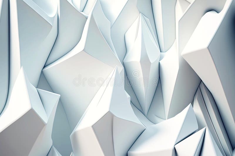 Snow-white Background with Edges Protruding on Surface in Form of 3d ...