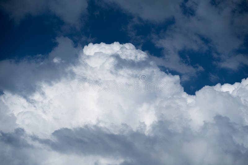Snow-white Cumulus Clouds in the Blue Sky Stock Image - Image of view ...