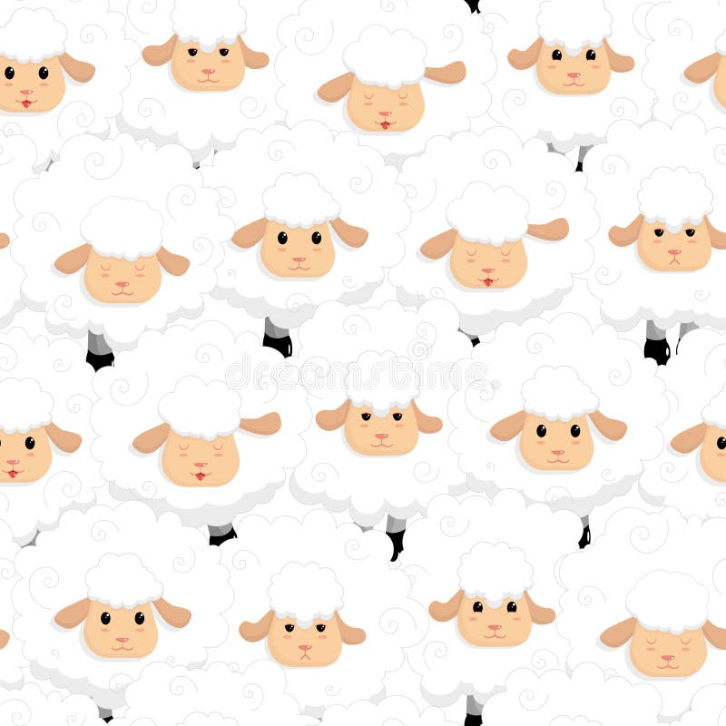 Snow-white Cute, Funny Sheep on a White Background Stock Photo - Image ...